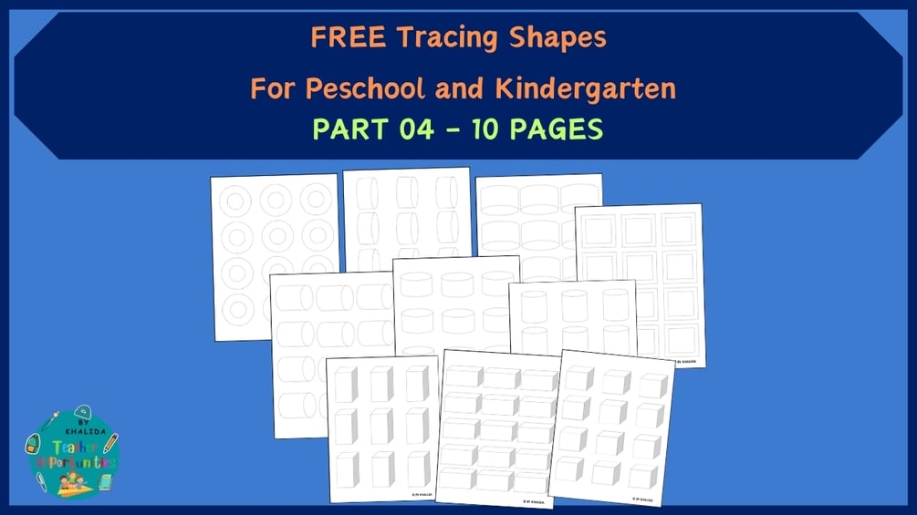 FREE Tracing Shapes For Peschool and Kindergarten - Part 04