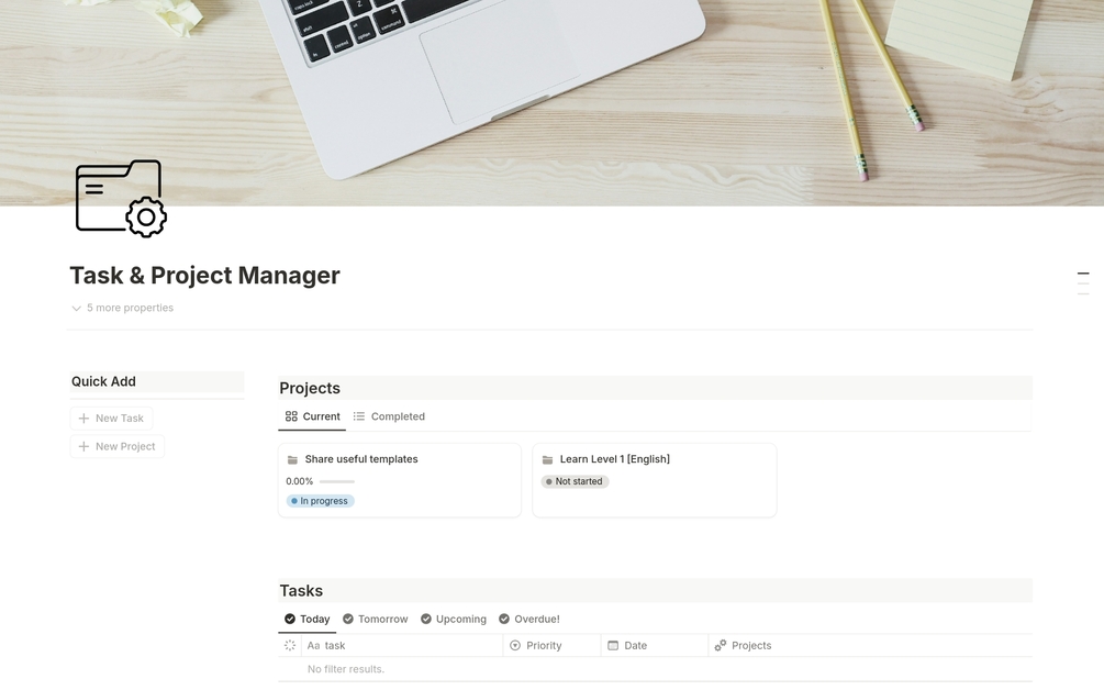Task & Project Manager Notion Template