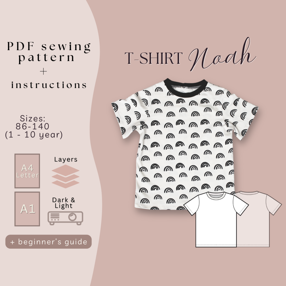 Basic T-Shirt PDF Sewing Pattern for Girl or Boy, Download Easy ...