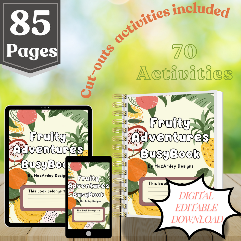 Fruity Adventure BusyBook |BusyBook Printable| coloring book|Printable ...