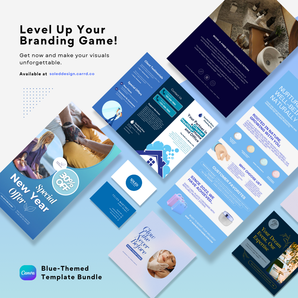 Canva Blue-Themed Template Bundle 1