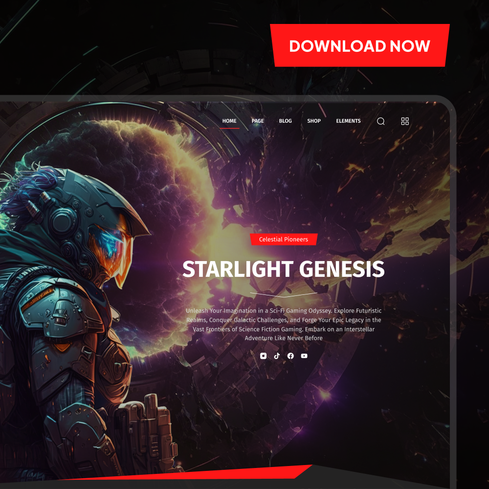 Game Landing Page - Futuristic Design Style