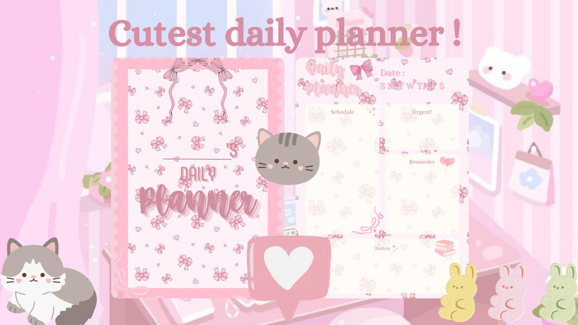 Cute Daily Bow Planner
