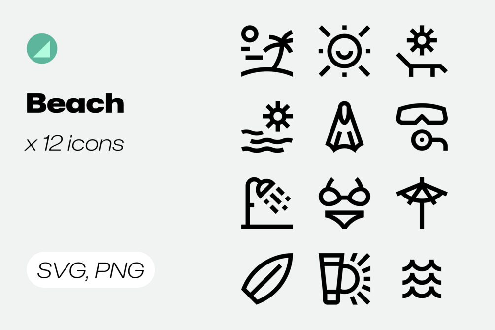 Basicons / Line / Beach Icons