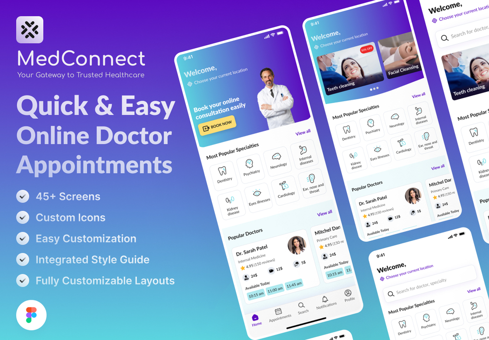 MedConnect: Doctor Appointment & Healthcare App Design