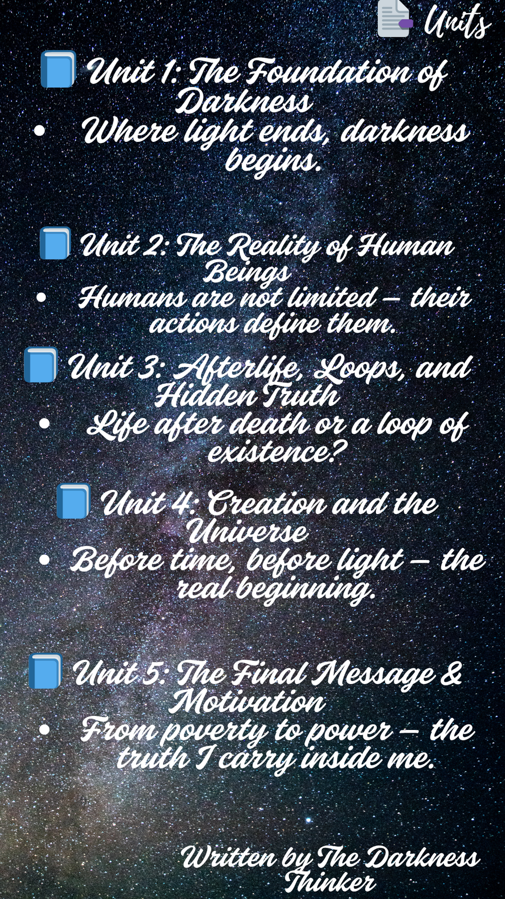 Free sample of my ebook The Real Theory: Darkness, Life, and the Human ...