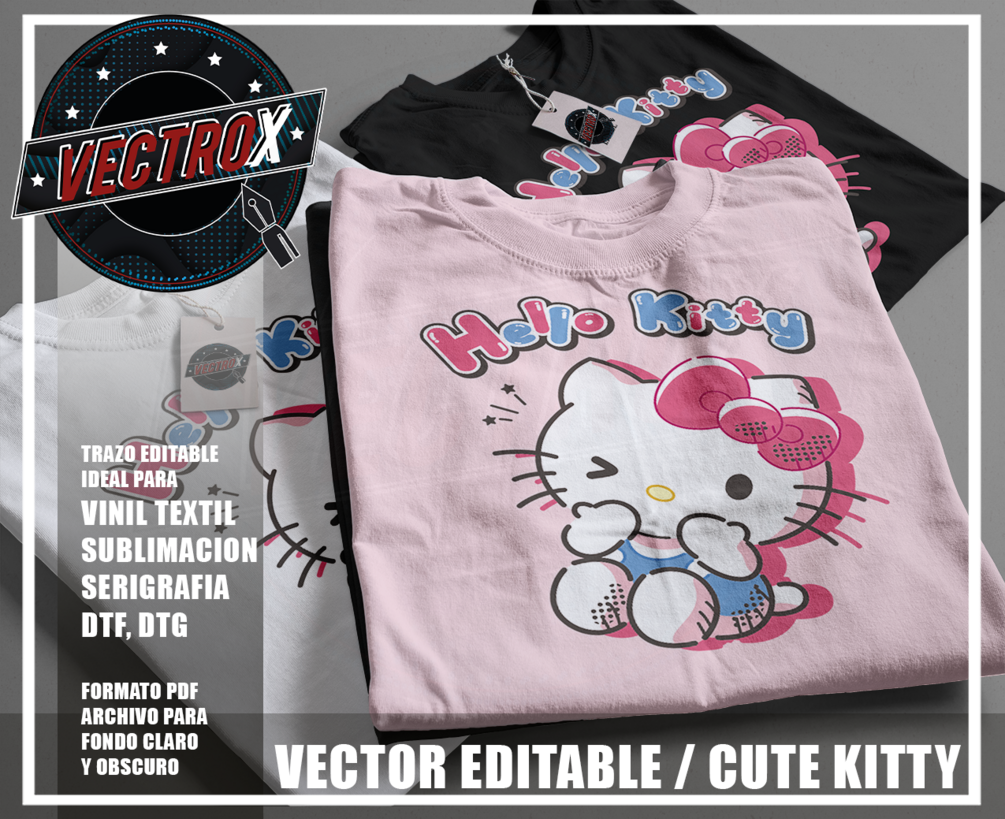 Vector Editable - Cute Kitty