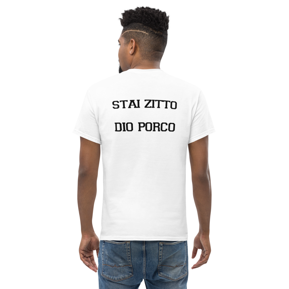 maglia stai zitto dio porco