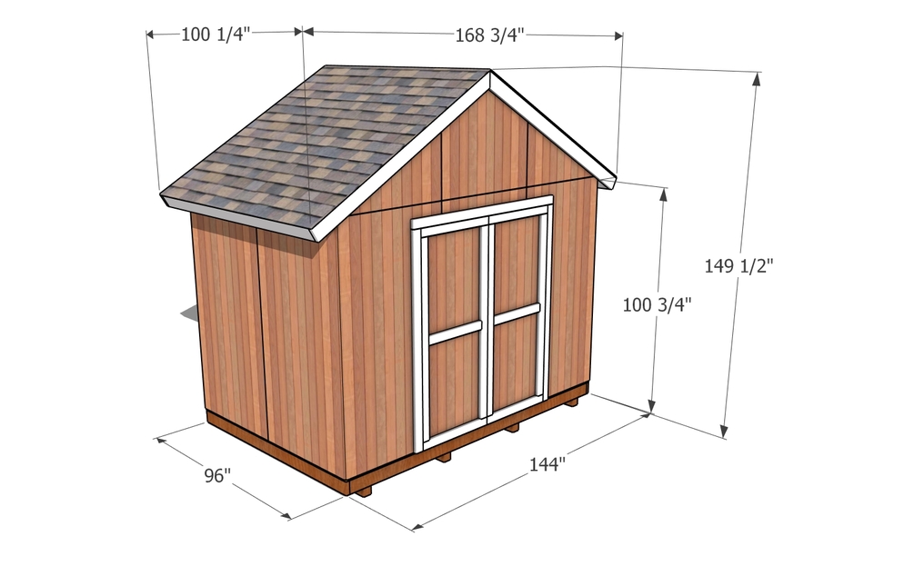 12x8 Gable Shed Plans