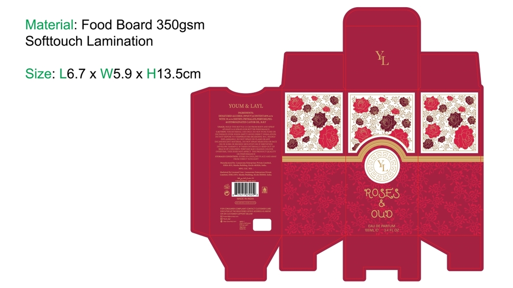 Rose & Oud Perfume Packaging Design Template