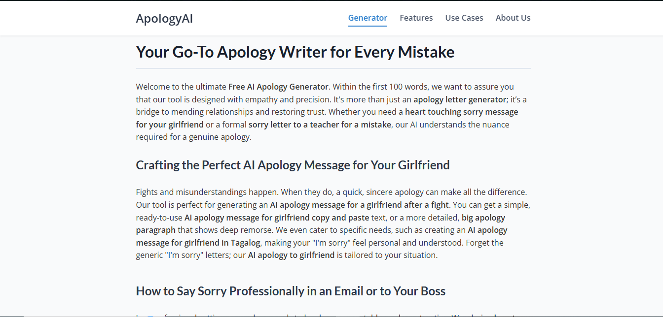 AI Apology Generator: Instantly generate personalized and impactful ...