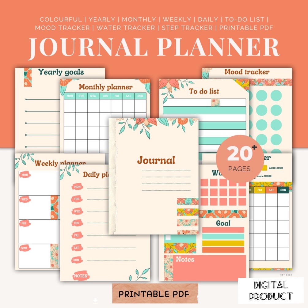 2023 DIGITAL PLANNER | Simple Journal Planner [ Colourful Edition ...