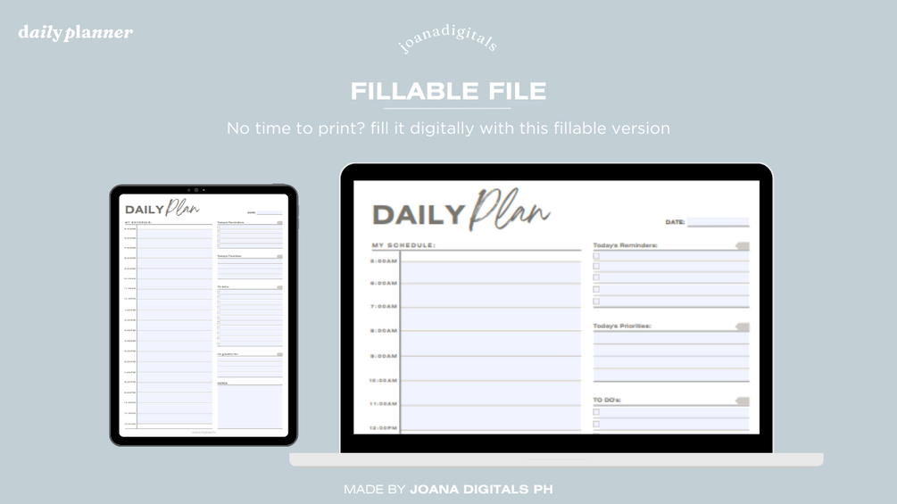 DAILY PLANNER (printable + fillable)