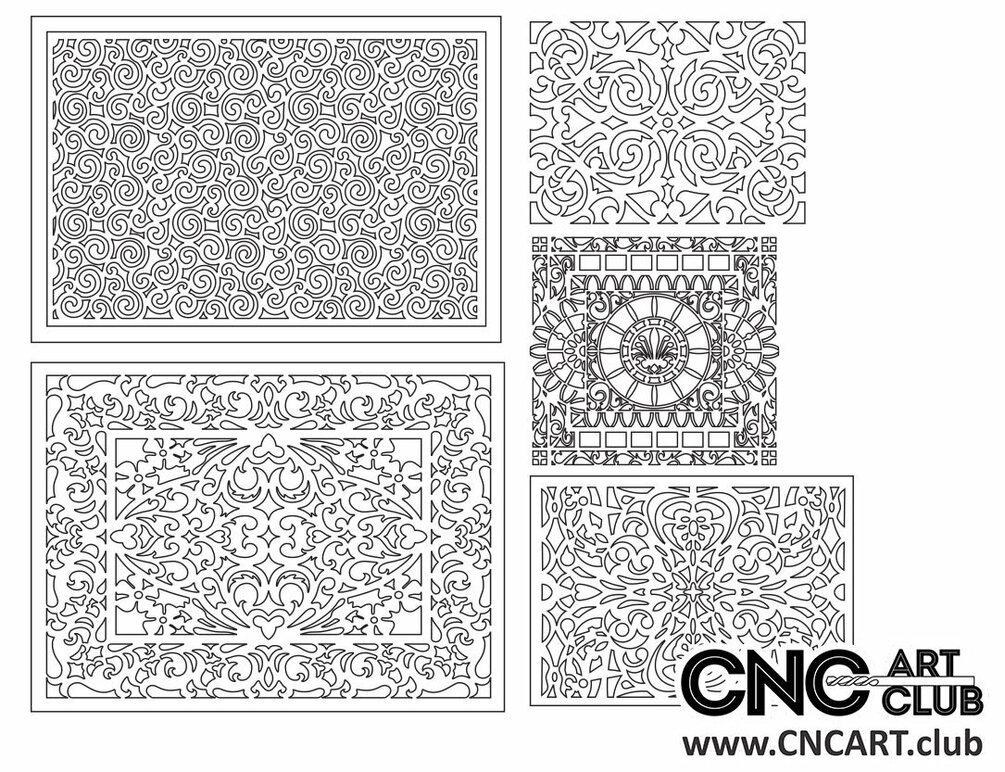 2D-50019 - Download Free 5 decorative divider for cnc and laser