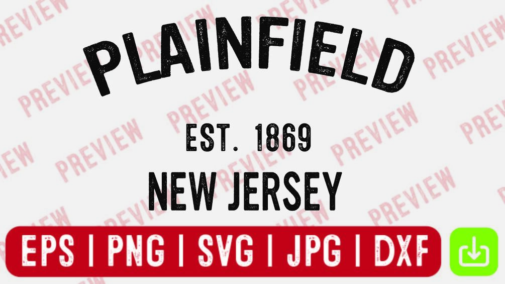 Vintage Plainfield City New Jersey Est 1869 Souvenir SVG EPS DXF PNG ...