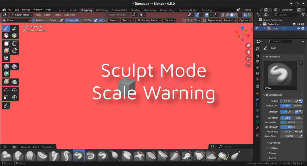 Sculpt Mode Scale Warning 1.2 (Blender Addon)
