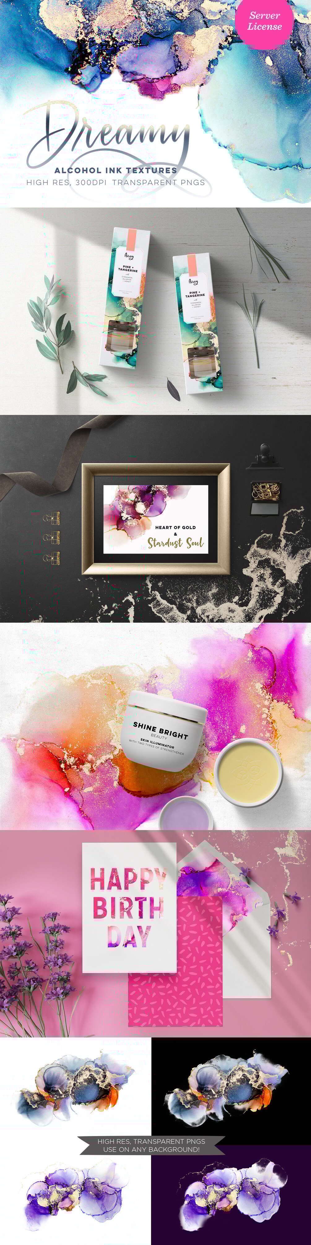 Dreamy Ink Textures Server License