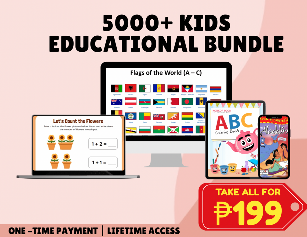 5000+ Kids Educational Bundle, Activity, Coloring Book with Canva ...