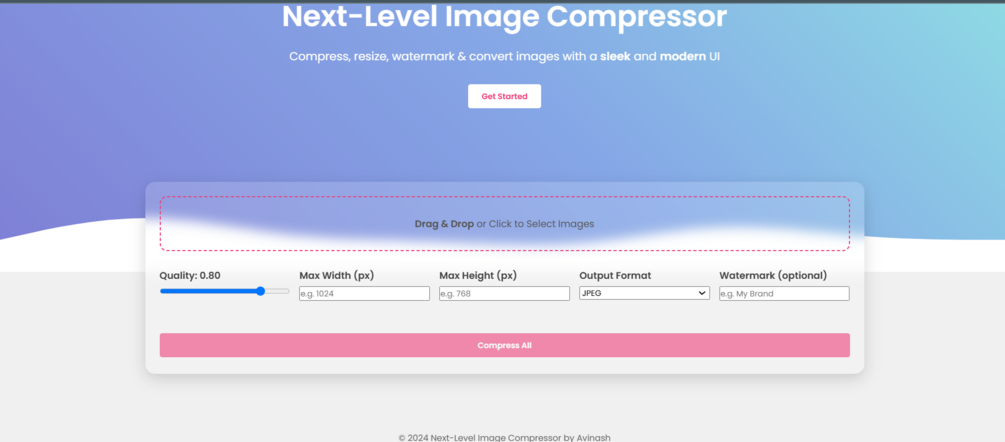 Next-Level Image Compressor: A Modern, Sleek & Powerful HTML/JS Tool