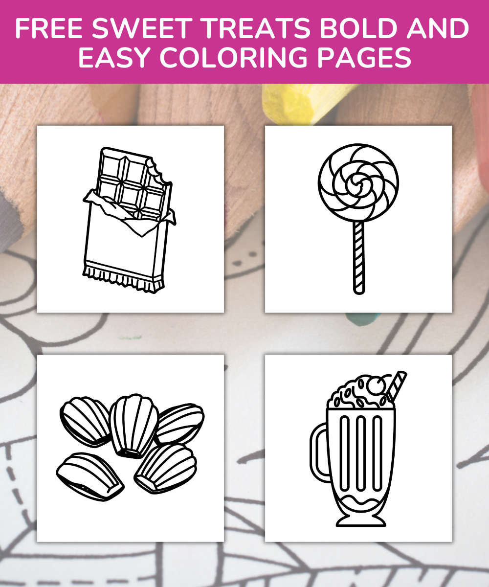 Free Sweet Treats Bold and Easy Coloring Pages - Personal and ...