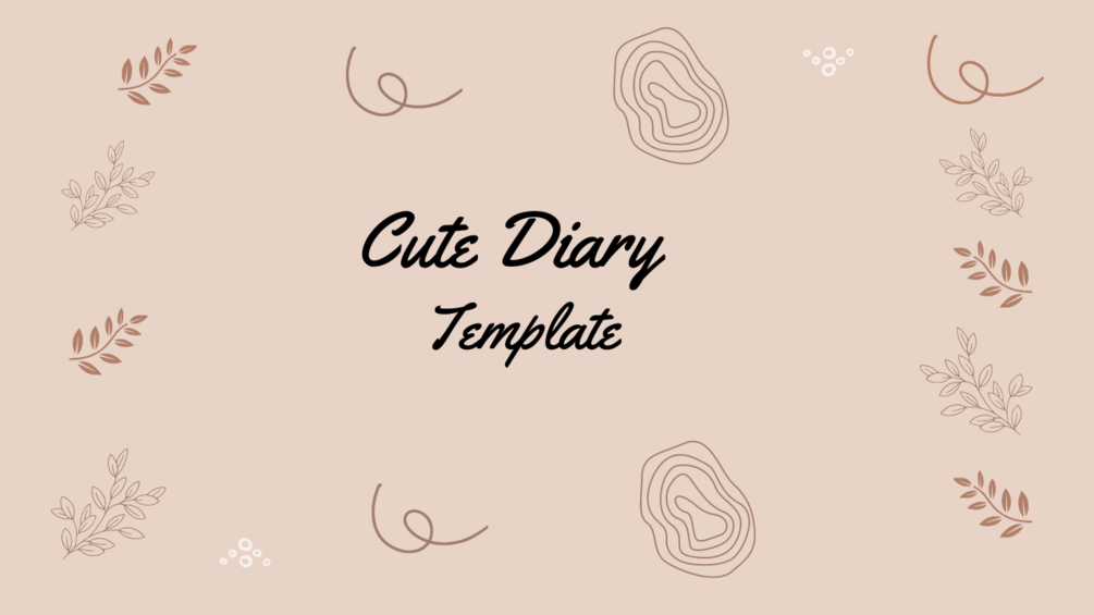 Cute Diary Book Template