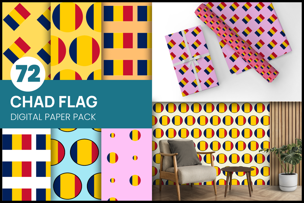 Chad Flag Seamless Patterns