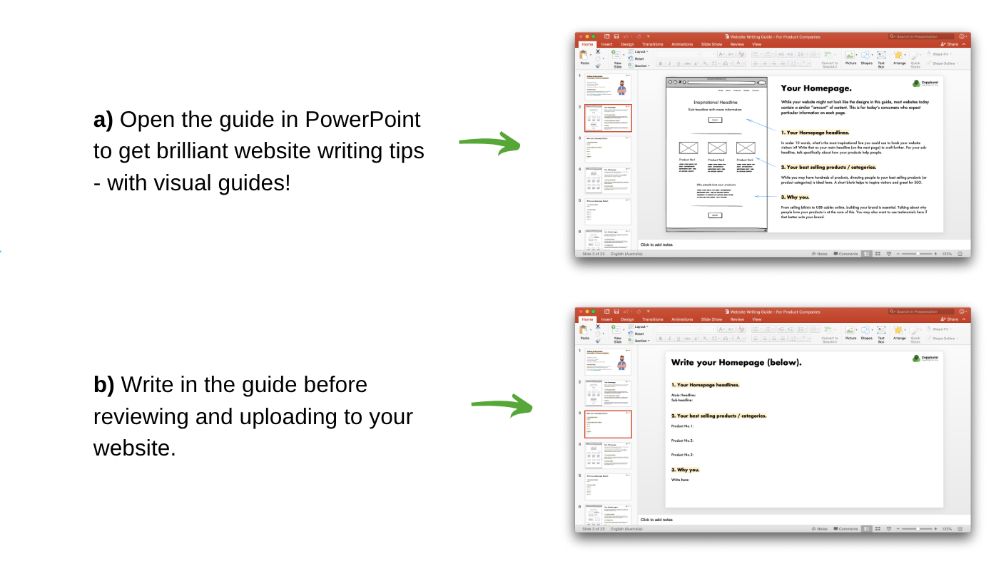 Website Writing Guide for Ecomm Companies.