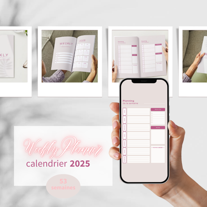 Planificateur en Francais Agenda Digital weekly 2025 - non daté ...