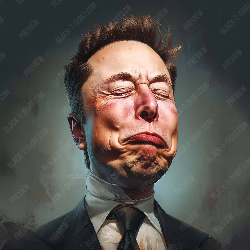 Caricature of Elon Musk