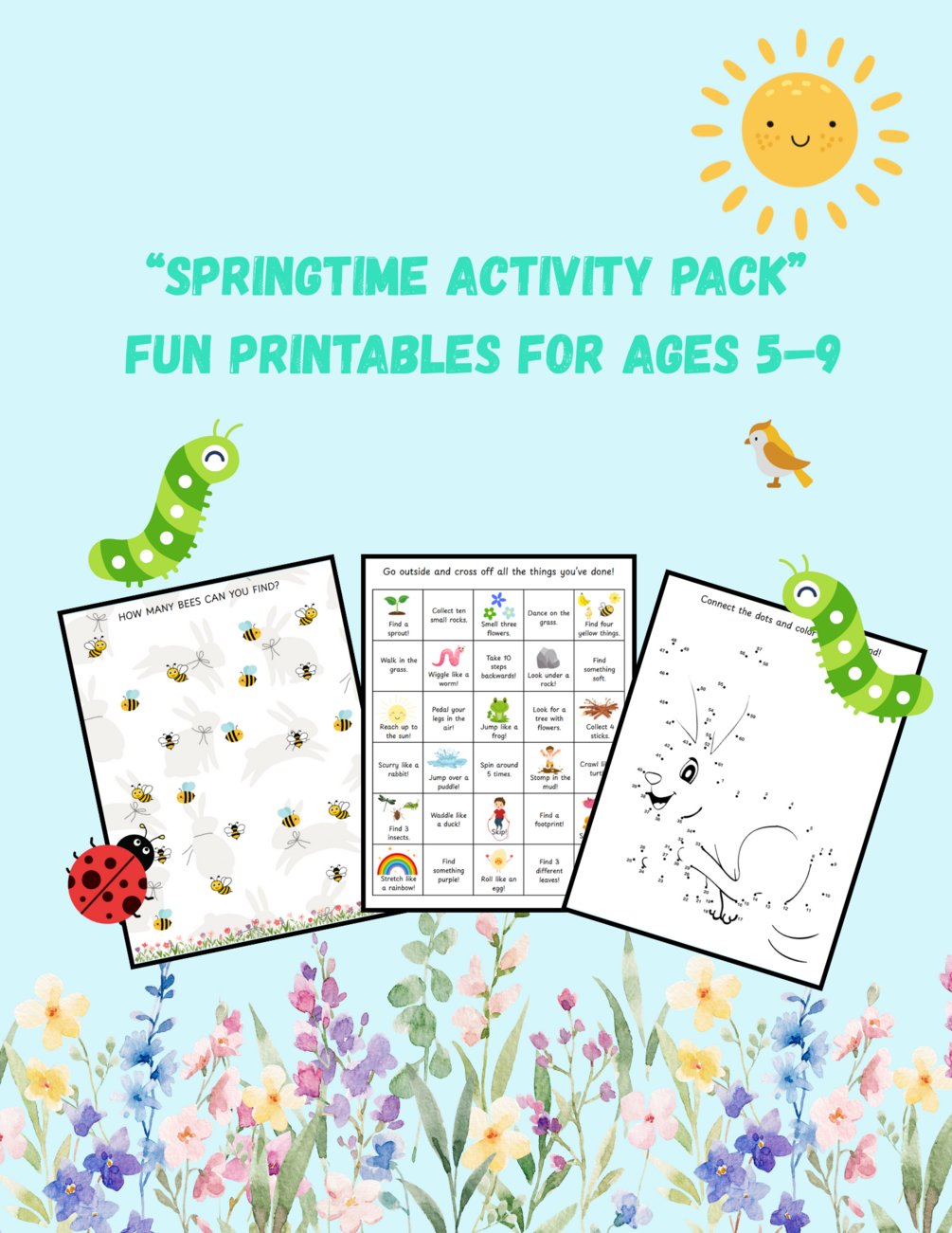 Springtime Activity Pack for Kids (Age 5–9)