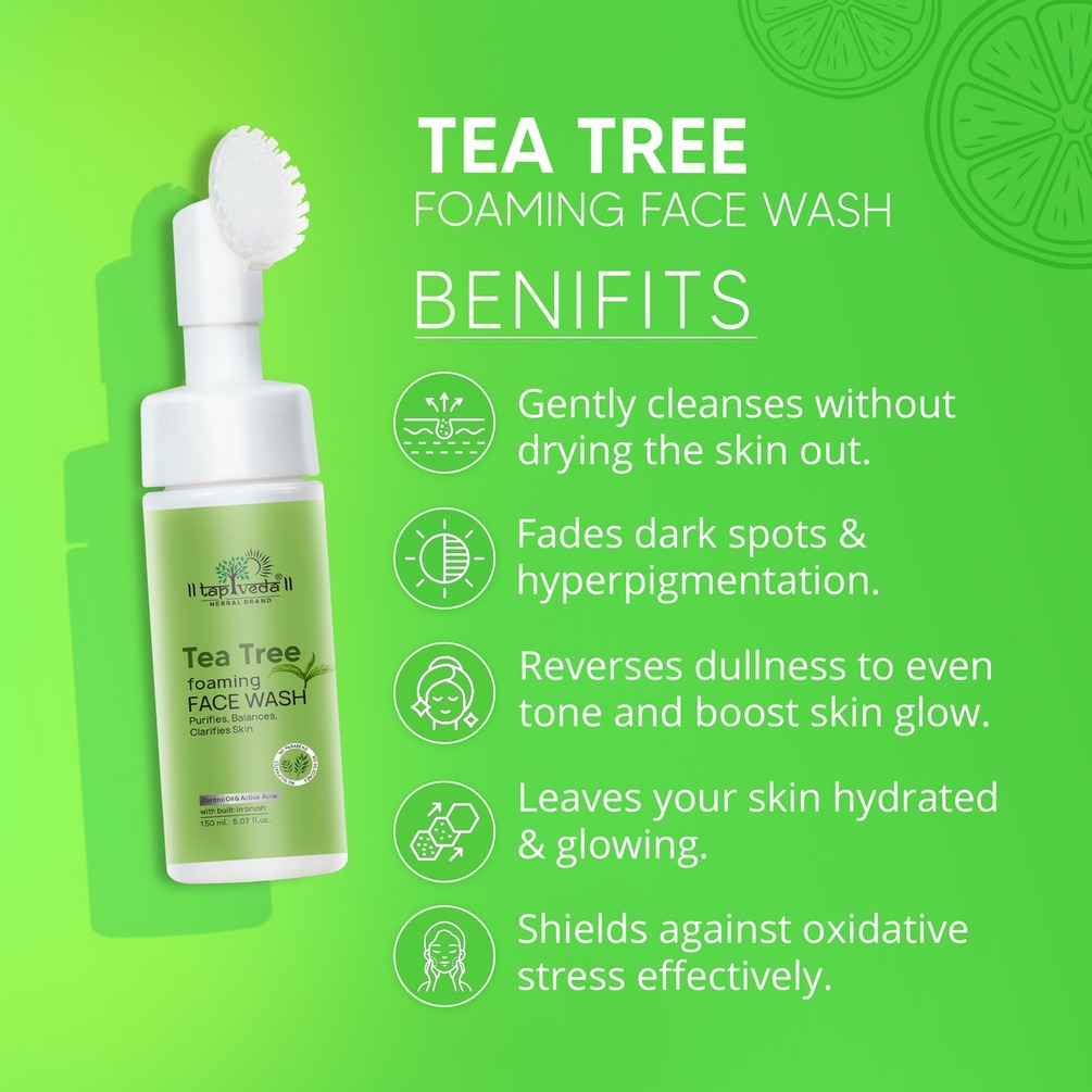 Tea Tree Face Mask with Algae & Tea Tree Foaming Face Wash Combo