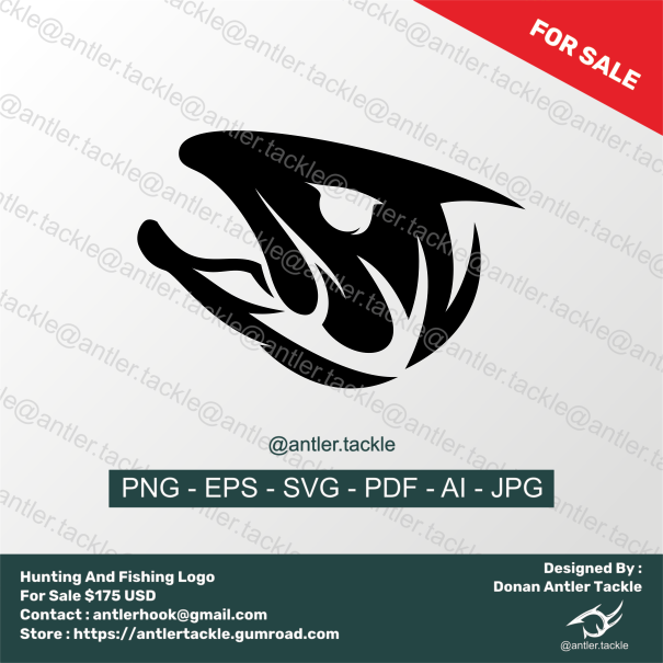 Trout Fish Head Skull Fishing Logo Illustration Designed By Donan ...