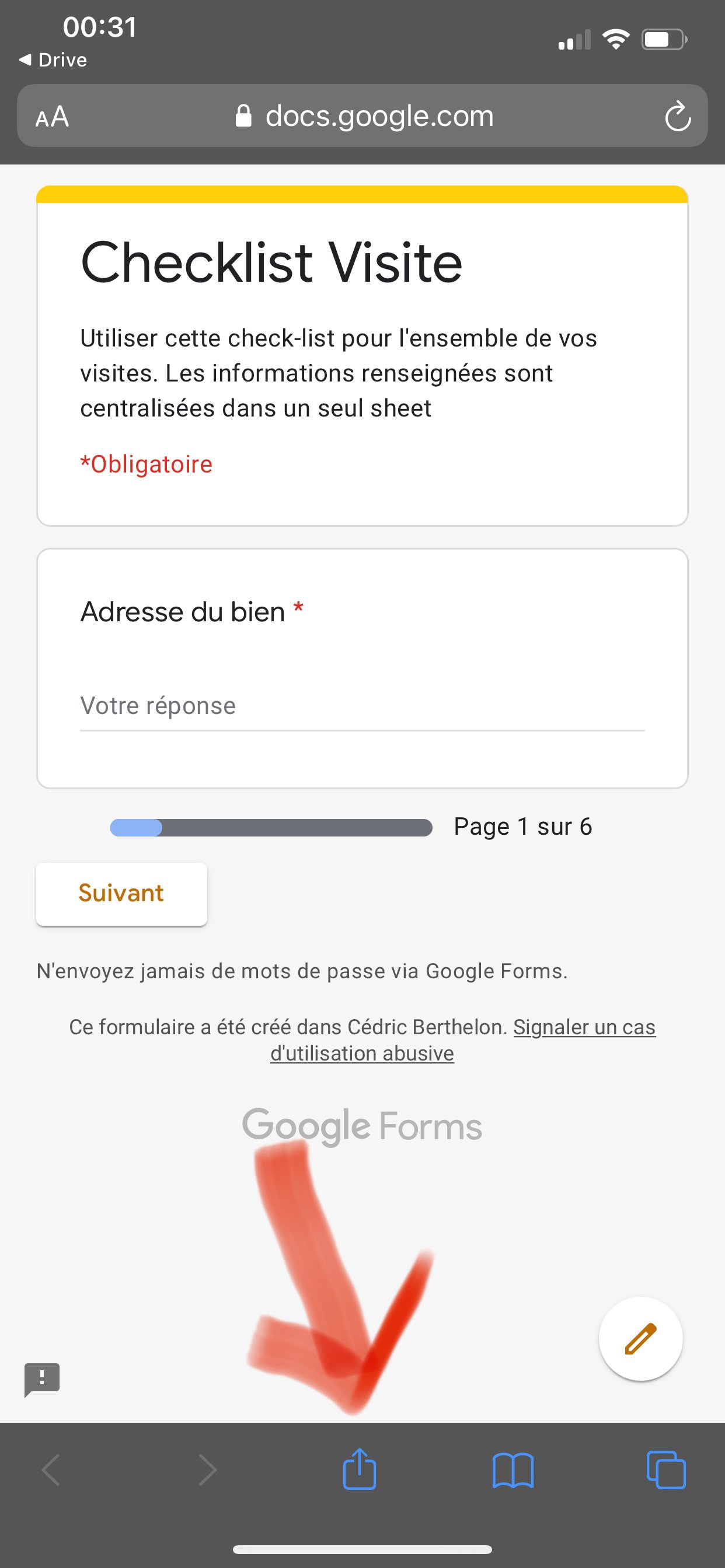 Application Checklist Visite
