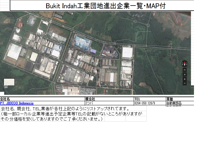 Bukit Indah工業団地の地図（Map of Bukit Indah)