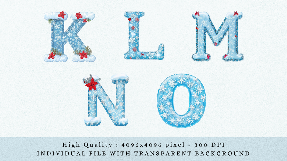 Cute Winter Alphabet Clipart Collection