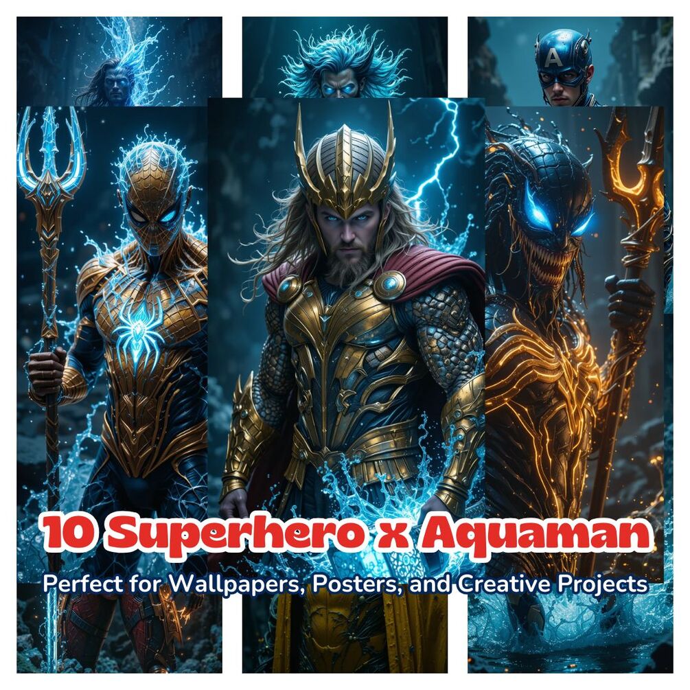 Atlantean Titans – Superhero x Aquaman Art Pack