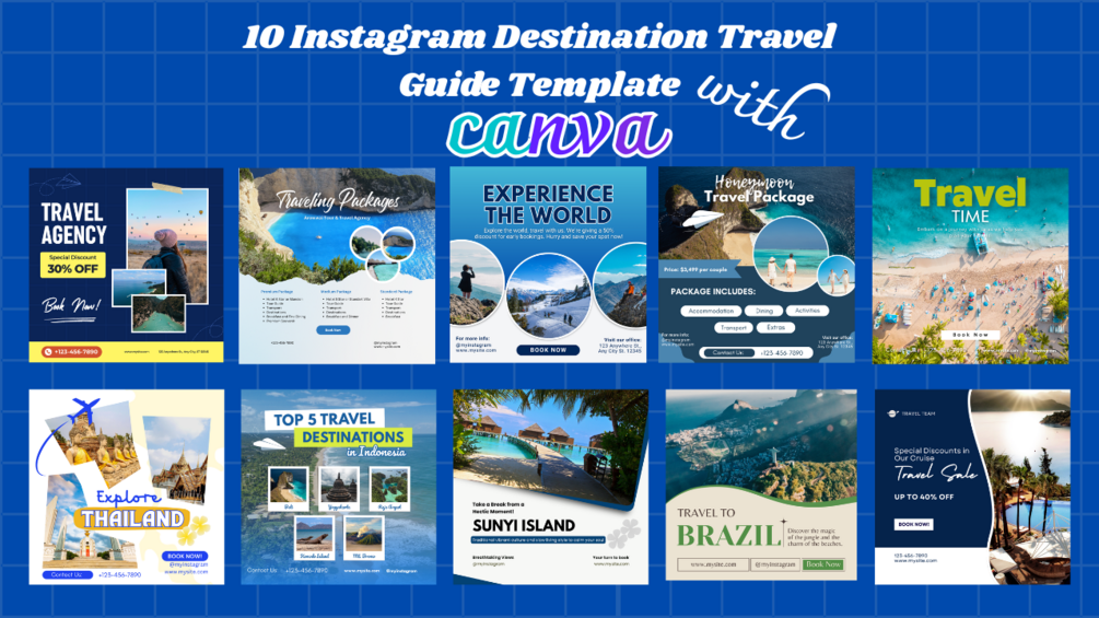 10 Instagram Destination Travel Guide Template Canva