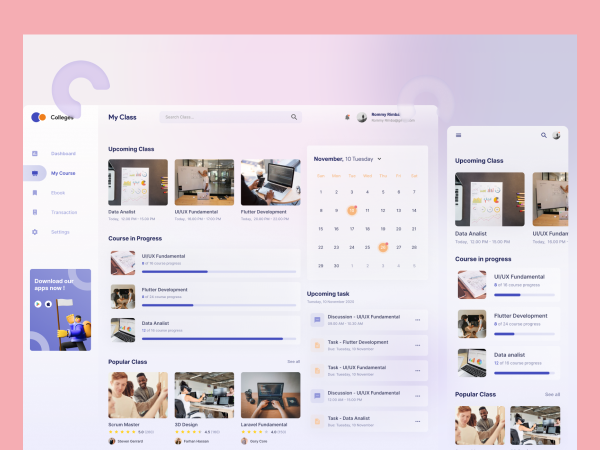 Collages-Dashboard-Responsive Landing Page Design
