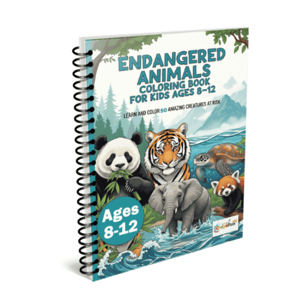Endangered Animals Coloring Book for Kids Ages 8–12