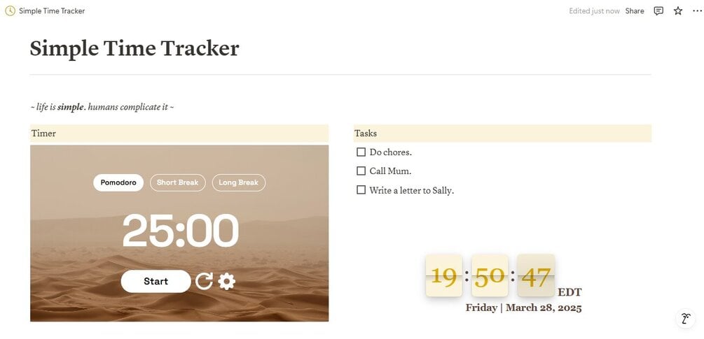 Simple Customizable Time Tracker