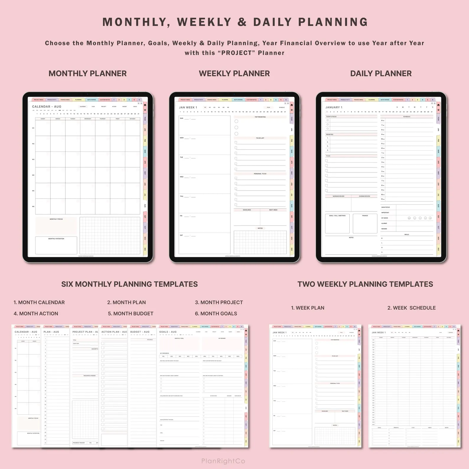 Digital Project Planner – Ultimate Project Management & Workflow Organizer