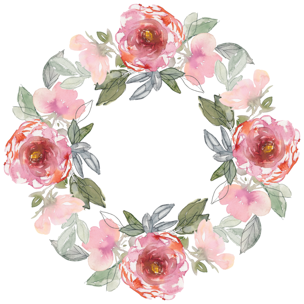 Watercolor Shabby Floral Clipart Set