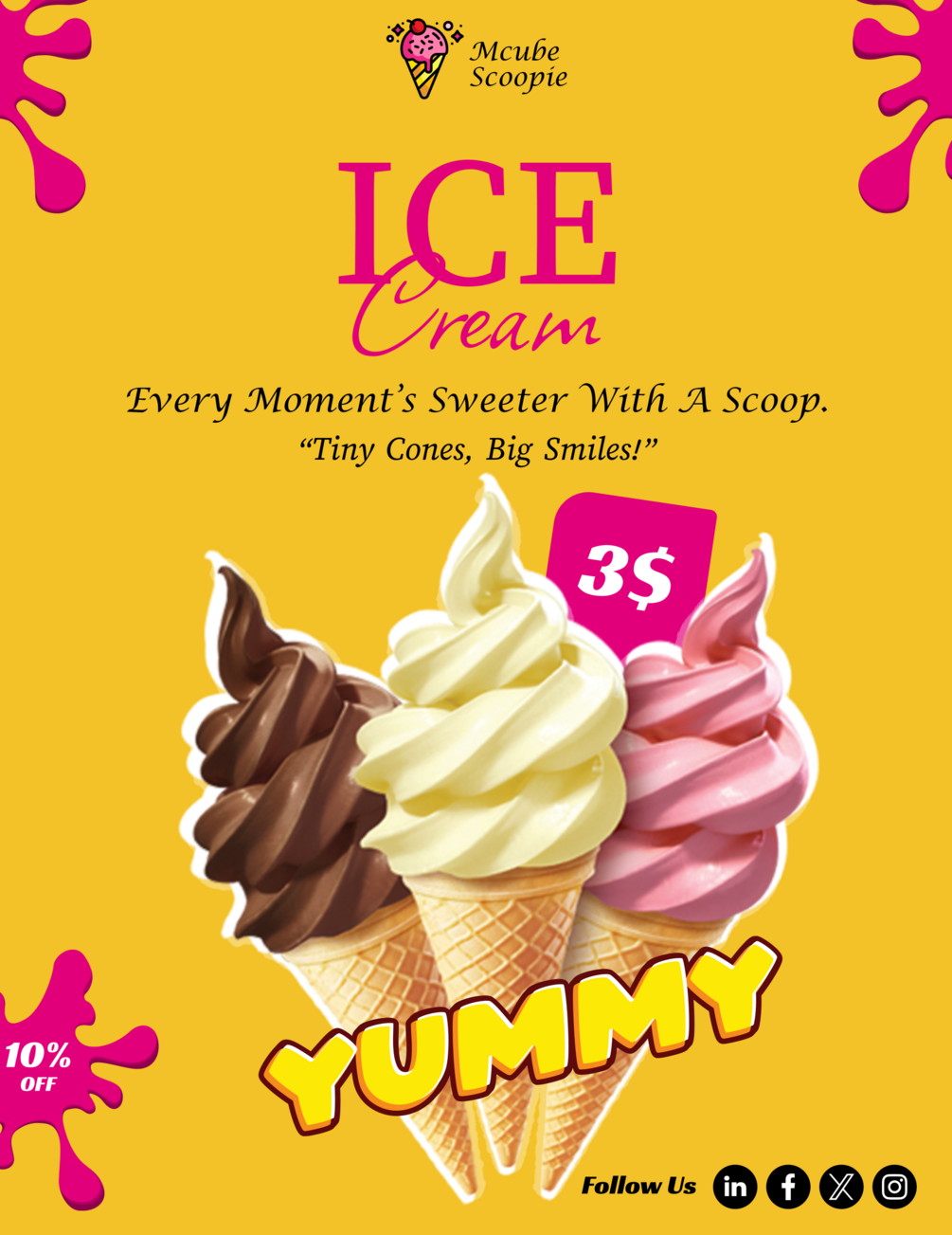 Ice Cream – Cool & Colorful Poster Design (PNG, JPEG, SVG, Figma)
