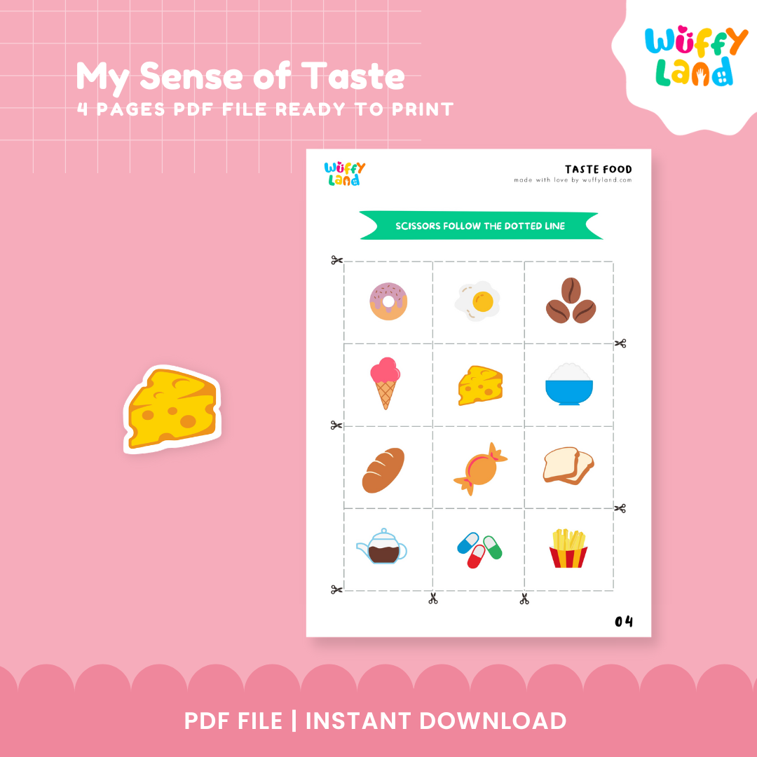 My Sense of Taste Activity for Kids - Interactive Taste Learning Worksheets