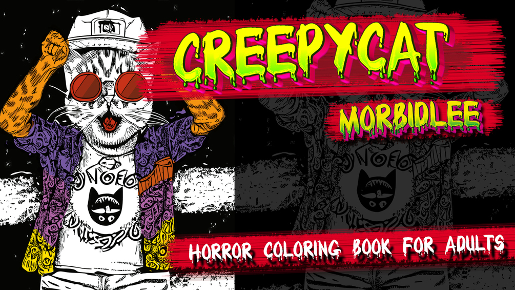Creepy Cat Horror Coloring Book For Adults by Morbidlee
