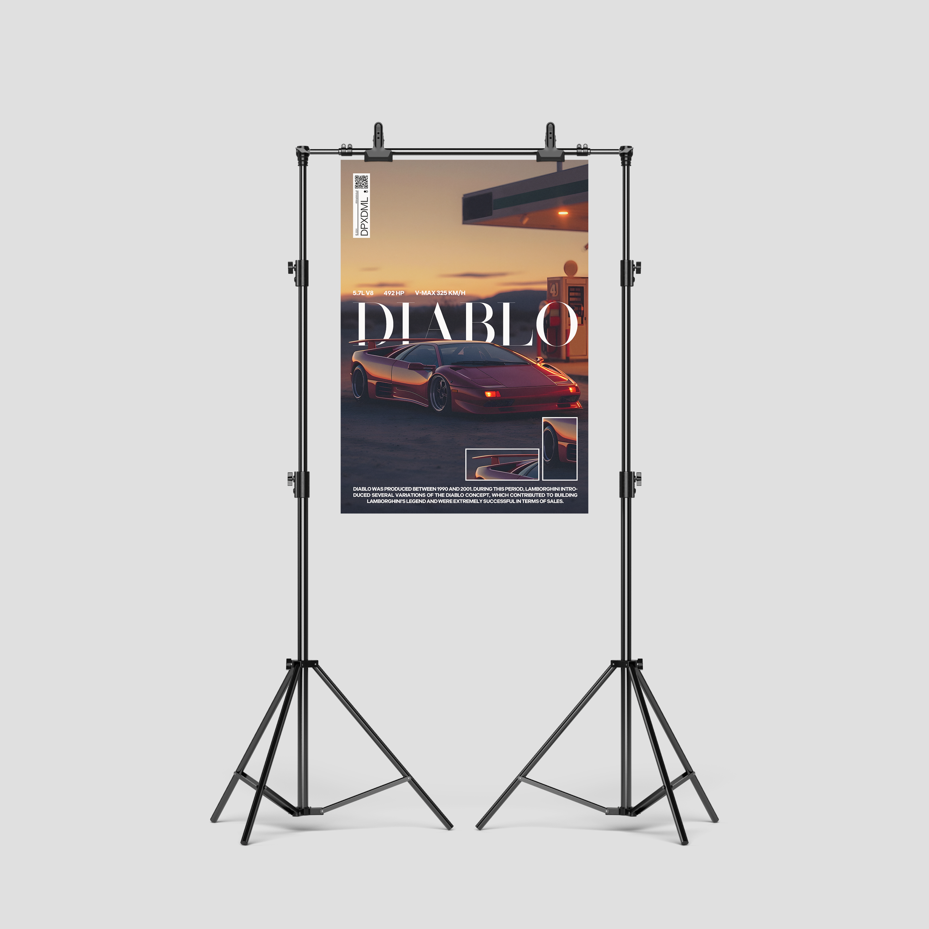 Lamborghini Diablo Car HQ Digital Premium Poster