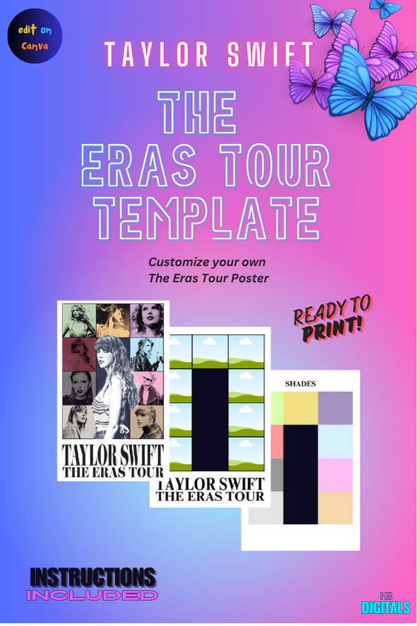 Taylor Swift The Eras Tour Poster Template I Editable in Canva