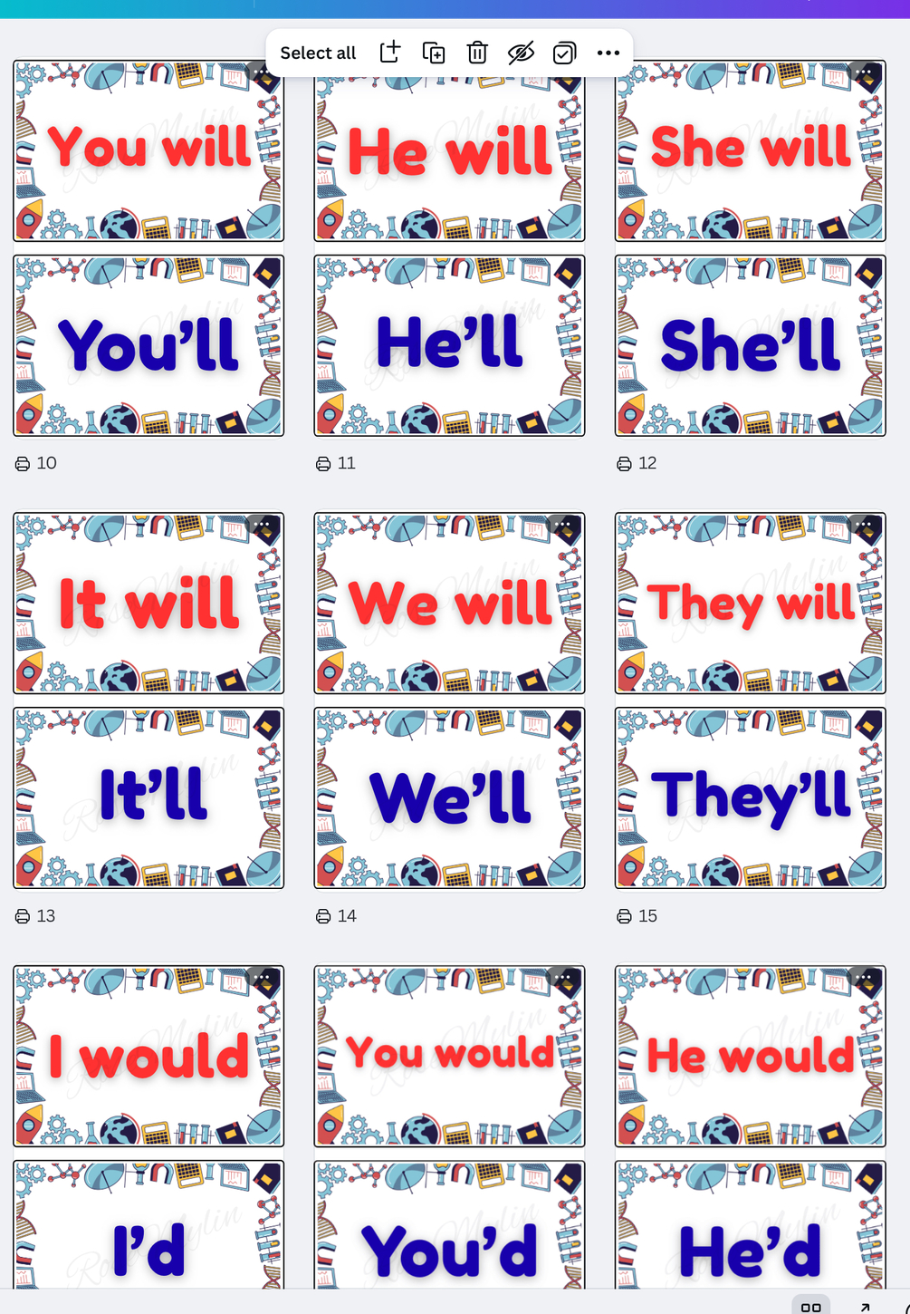 48 Contractions Flashcards!