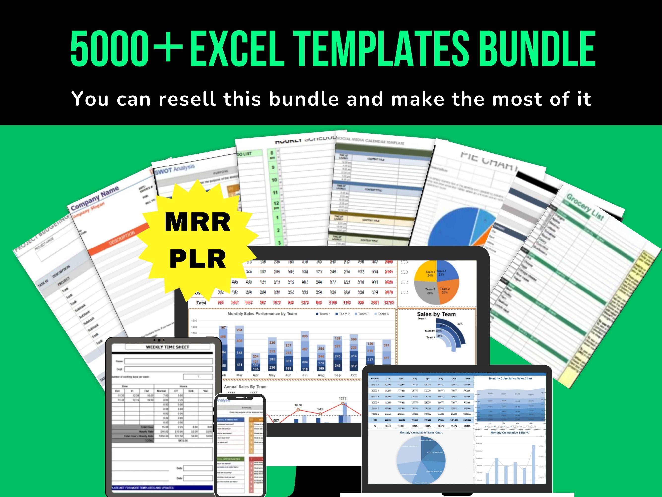 5000+Excel Templates Bundle