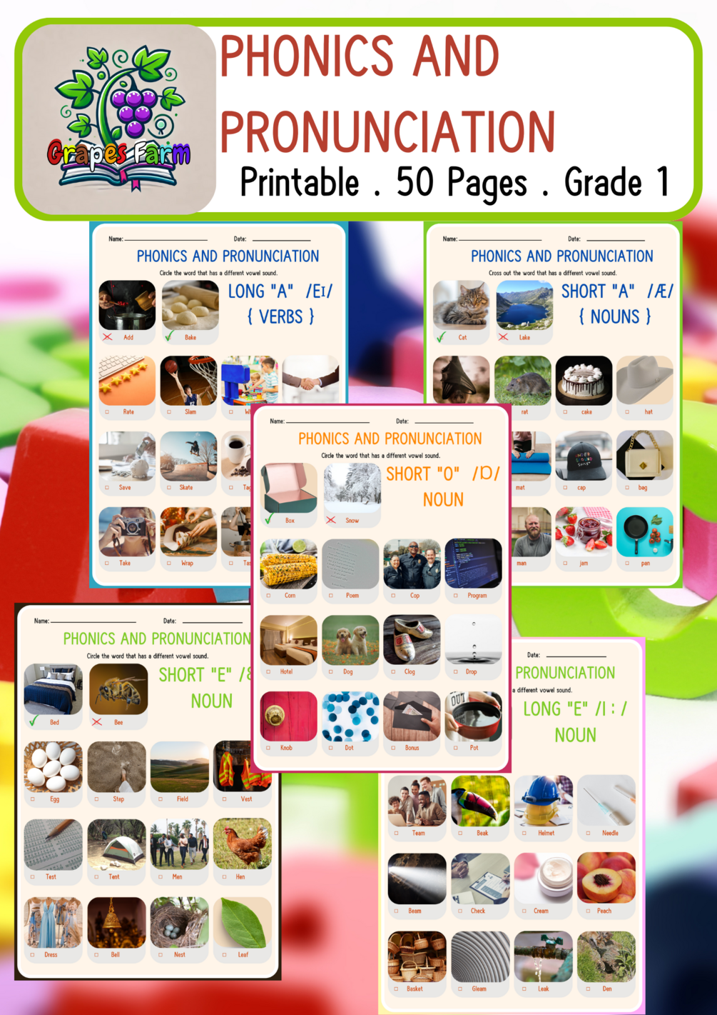 Grade 2 & 3 Workbook | Phonics | Vowel sounds